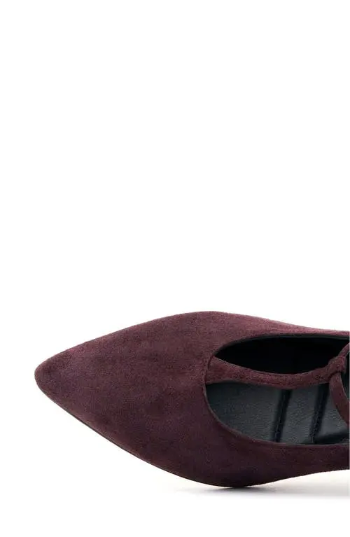 AMALFI BY RANGONI Acciaio Leather T-strap Pump - Plum