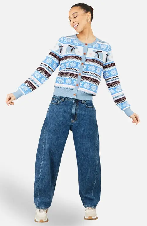 YUMI Polar Bear Fairisle Cardigan