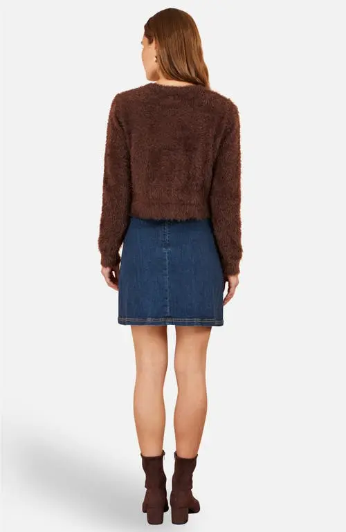 YUMI Eyelash Knit Sparkle-button Cardigan