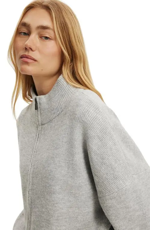 COTTON ON Luxe Tuck Hem Bomber - Grey Marle