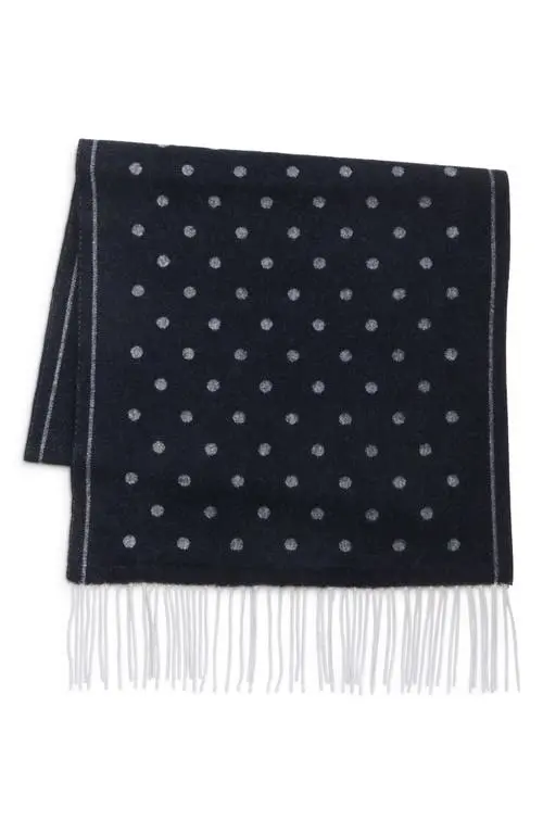 Lafayette 148 New York Jacquard Dot Cashmere Scarf - Ink Multi