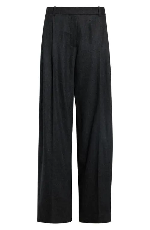 Khaite August Pleated Stretch Virgin Wool & Cashmere Pants - Charcoal