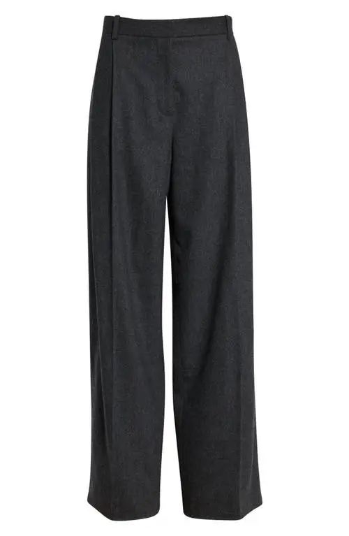 Khaite August Pleated Stretch Virgin Wool & Cashmere Pants - Storm 217