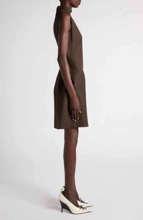 Alexander McQueen Wool Sleeveless Mock Neck Minidress