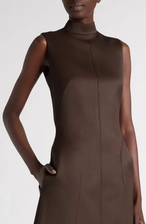 Alexander McQueen Wool Sleeveless Mock Neck Minidress