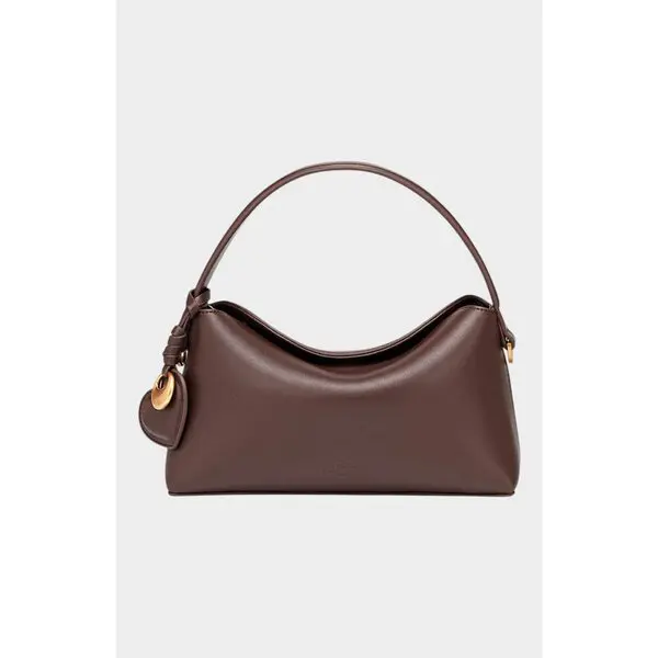 MI BOLSA LONDON Camilla Genuine Sheep Leather Top Handle Bag - Mocha