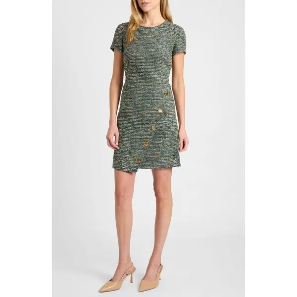 Santorelli Loni A-line Short Sleeve Dress - Evergreen