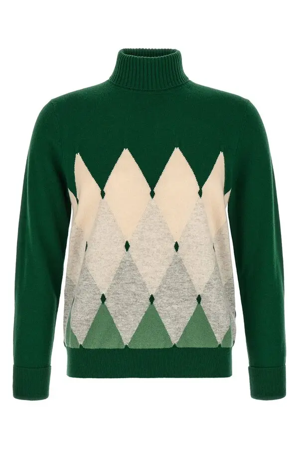 BALLANTYNE Classic Diamond' Intarsia Turtleneck Sweater