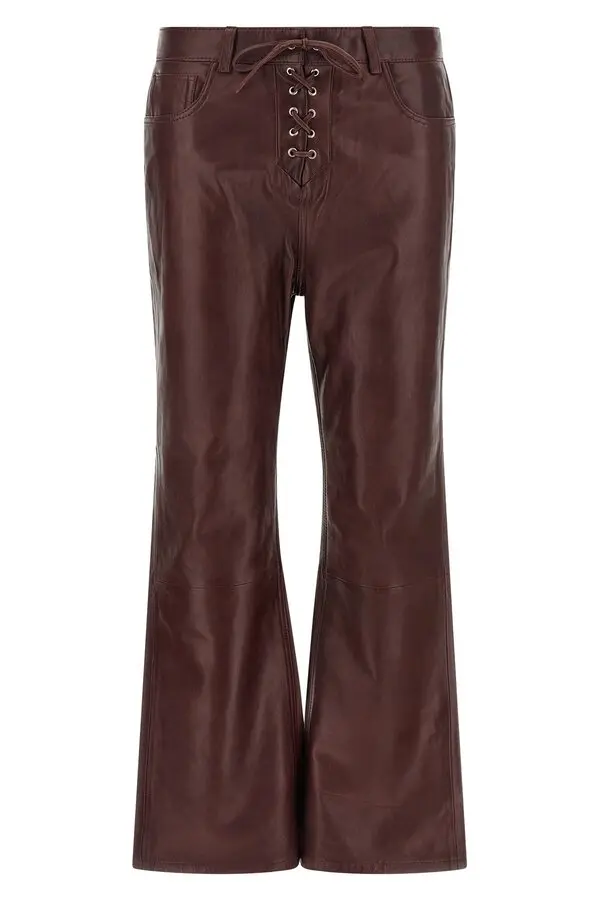 ROTATE BY BIRGER CHRISTENSEN Flared Leather-effect Pants - Bordeaux
