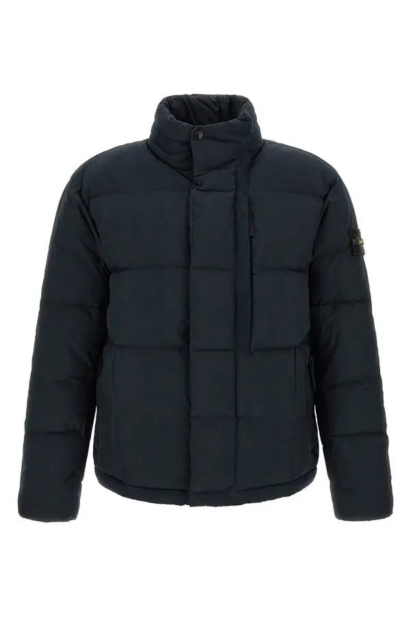 Stone Island Imb Piuma Rds' Down Jacket With Logo Badge - Blue