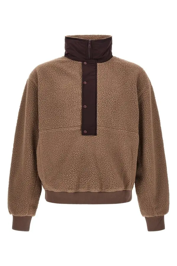 ENTIRE STUDIOS System Half Zip Fleece Fleece Sweatshirt - Brown