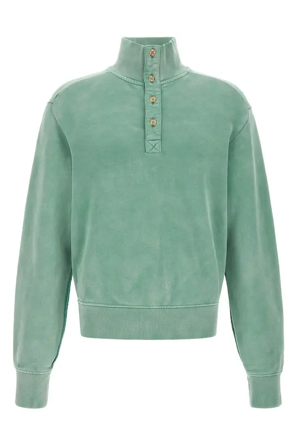 ENTIRE STUDIOS Buttoned Turtleneck Sweatshirt - Green