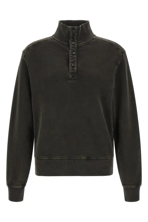ENTIRE STUDIOS Buttoned Turtleneck Sweatshirt - Black