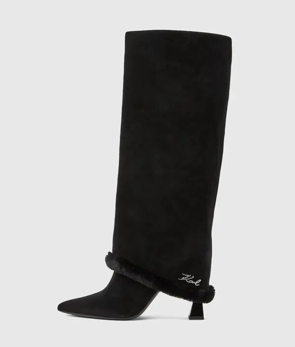 Karl Lagerfeld Debutante High Fold-down Boots - Black