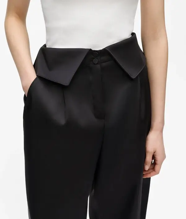 Karl Lagerfeld Kl Studio Satin Barrel-leg Pants