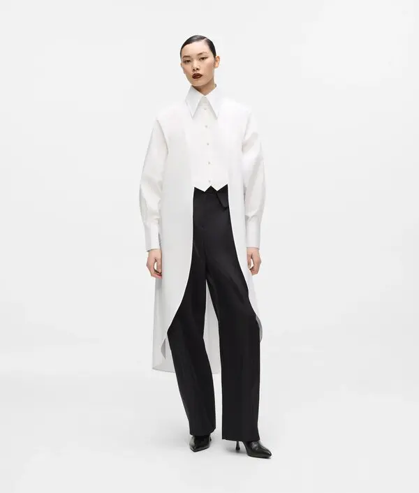 Karl Lagerfeld Kl Studio Satin Barrel-leg Pants - Black