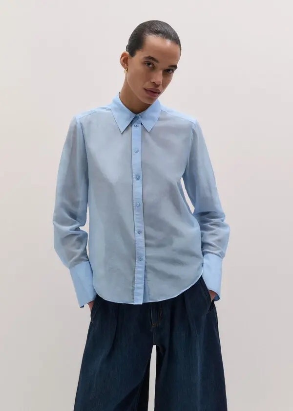ME+EM Silk Cotton Cloud Layering Shirt + Tie