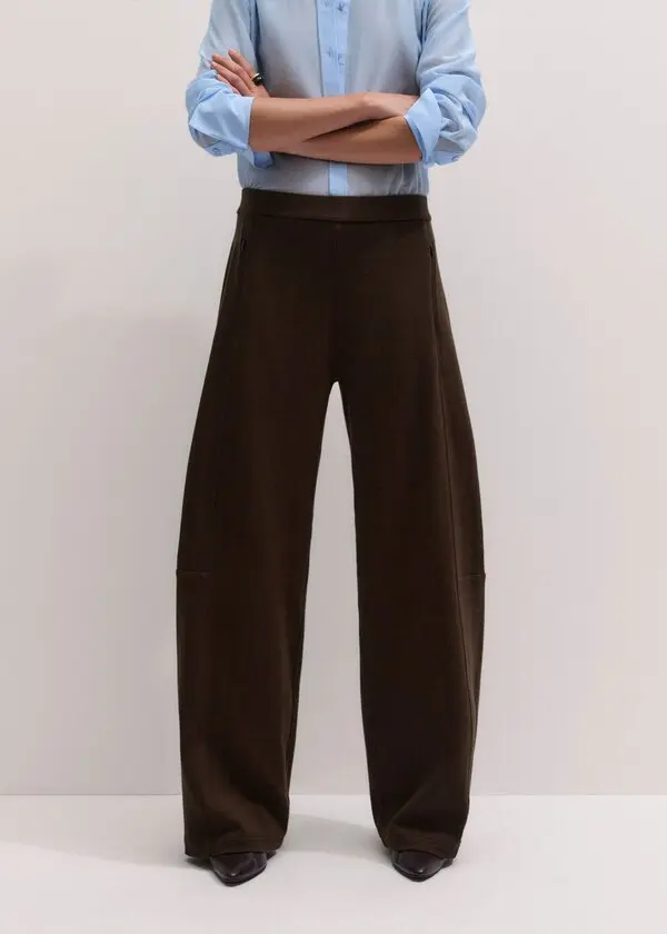 ME+EM Exaggerated Taper Pant - Black/chocolate