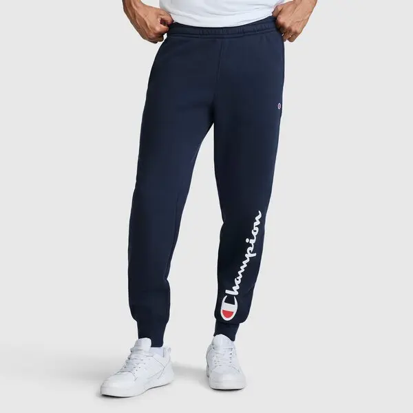 Champion Powerblend Joggers, Script Logo - Deep Navy