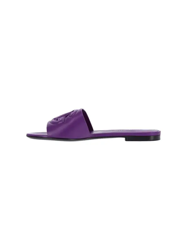 Dolce & Gabbana Logo Slides Sandals - Purple