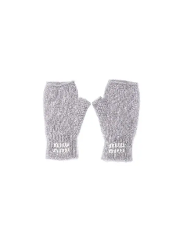 Miu Miu Mohair Blend Gloves - Gray