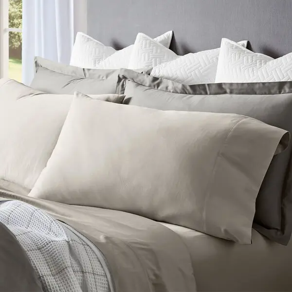 BOLL & BRANCH Signature Organic Cotton Hemmed Sheet Set, Twin Xl - Pewter