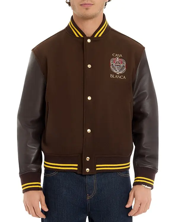 Casablanca Wool Varsity Jacket - Celestial Pyramid