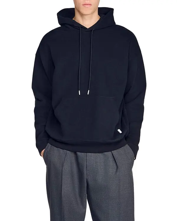 Sandro Oversized Cotton Hoodie - Black