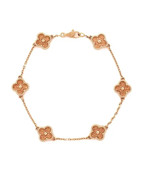 VAN CLEEF & ARPELS Sweet Alhambra 6 Motifs Bracelet 18k Rose Gold - Pink