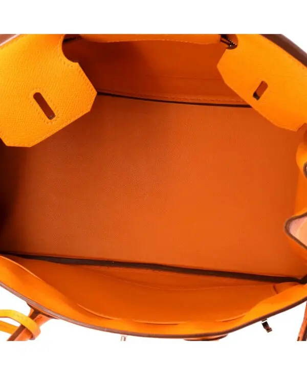 Hermès Birkin 30 Handbag Orange Epsom With Palladium Hardware