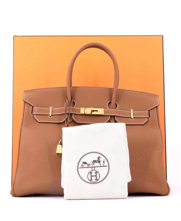 Hermès Birkin 35 Togo Leather Tone Hardware Satchel