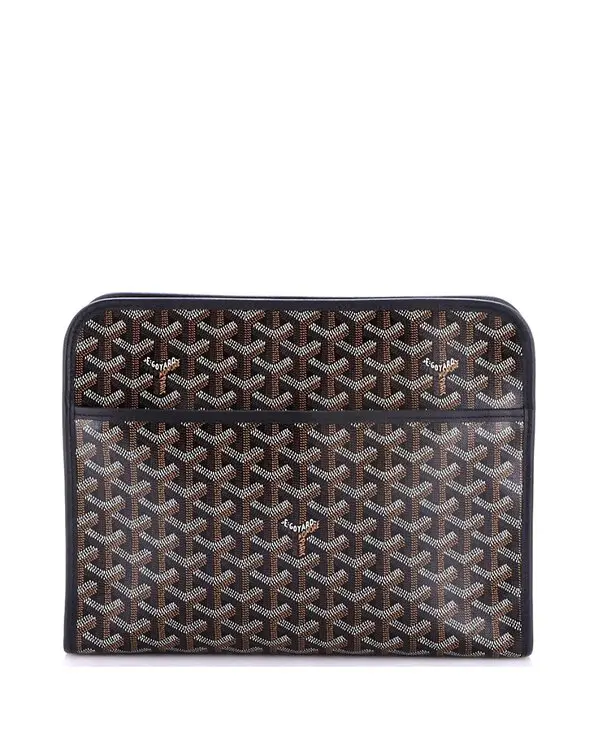 Goyard Jouvence Gm Signature Chevron Coated Canvas Toiletry Pouch - Black