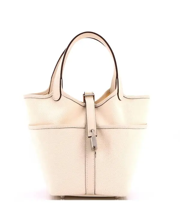 Hermès Pm Cargo Picotin Lock Bag Canvas And Swift