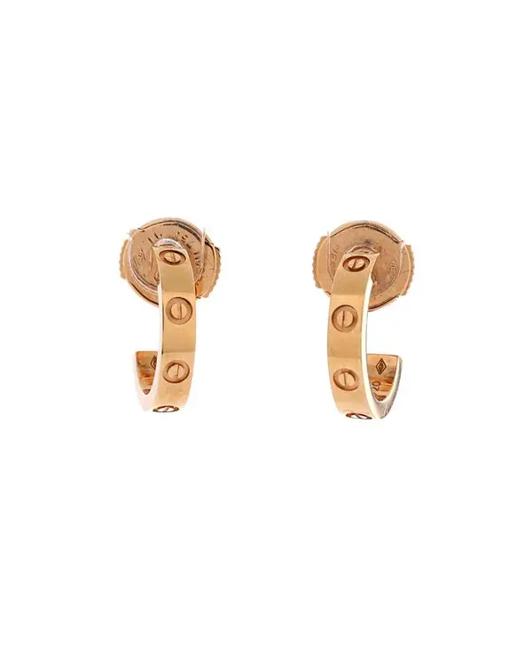 CARTIER Small Love Hoop Earrings 18k Rose Gold - Pink
