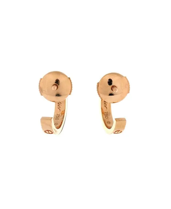 CARTIER Small Love Hoop Earrings 18k Rose Gold