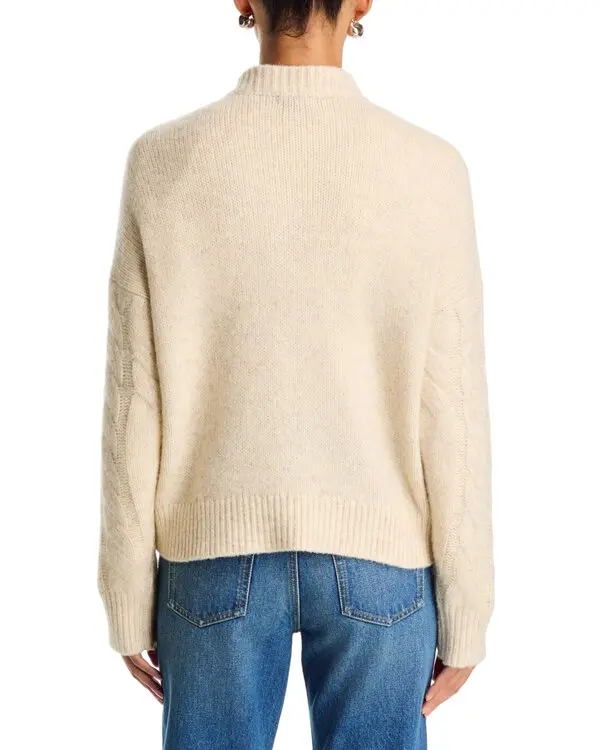 Aqua Nola Cable Knit Crewneck Sweater Exclusive - Fawn