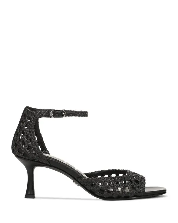 Sam Edelman Woven Heeled Sandals With Ankle Strap