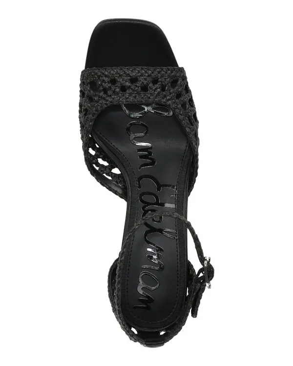 Sam Edelman Woven Heeled Sandals With Ankle Strap