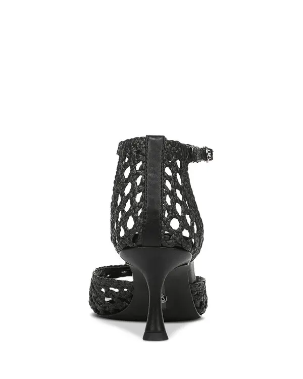 Sam Edelman Woven Heeled Sandals With Ankle Strap