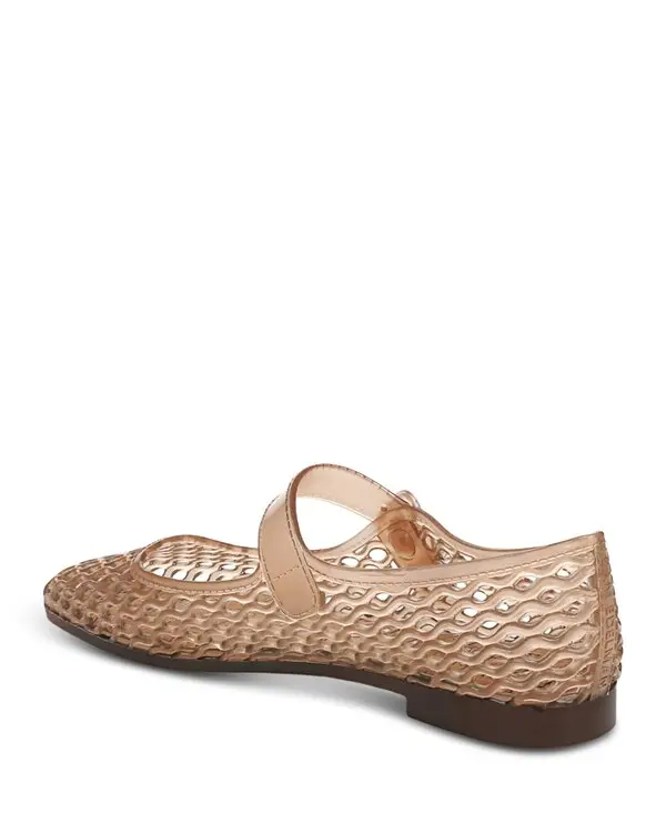 Sam Edelman Michaela Square Toe Mary Jane Flats - Transparent Brown