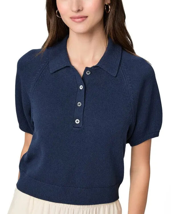 Paige Birch Polo Sweater - Navy