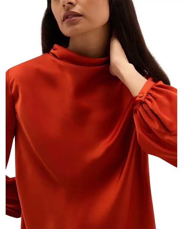 HOBBS LONDON Lulworth High Cowl Neck Satin Blouse