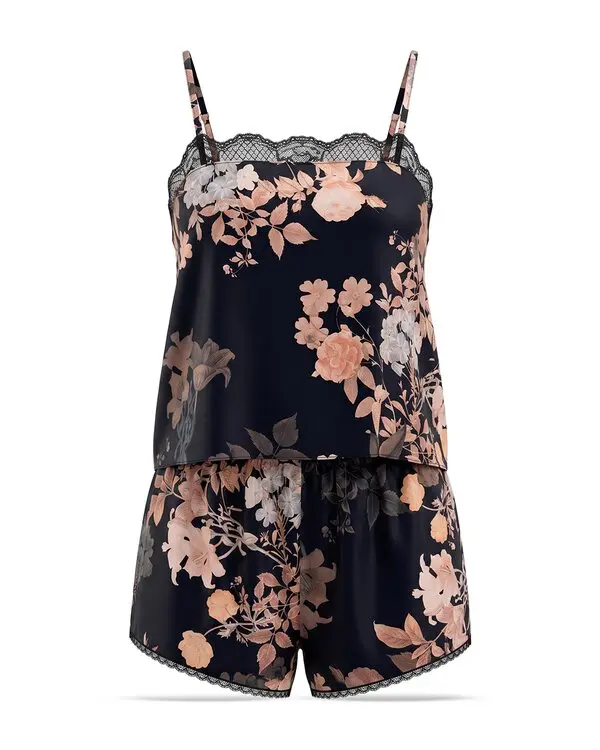 MIDNIGHT BAKERY Stretch Satin Camisole & Shorts Set