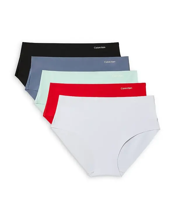 Calvin Klein Invisibles Microfiber Stretch Hipster Briefs, Pack Of 5 - Black/blue/gris/go/crm