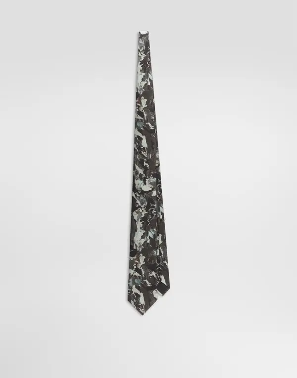 Dolce & Gabbana Abstract Print Twill Neck Tie