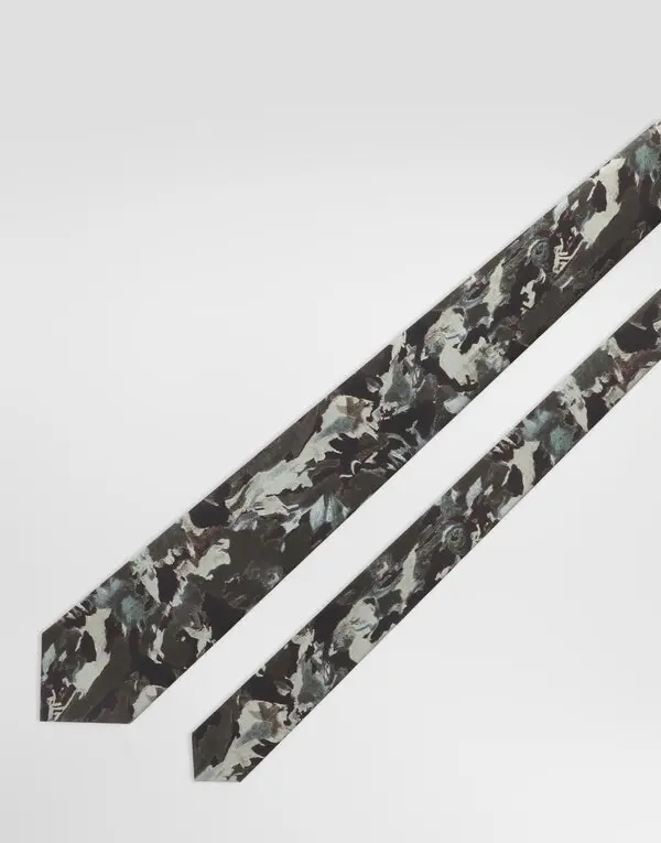 Dolce & Gabbana Abstract Print Twill Neck Tie