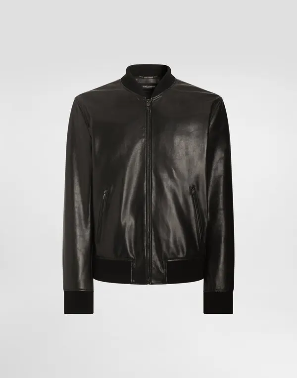 Dolce & Gabbana Calfskin Leather Bomber Jacket