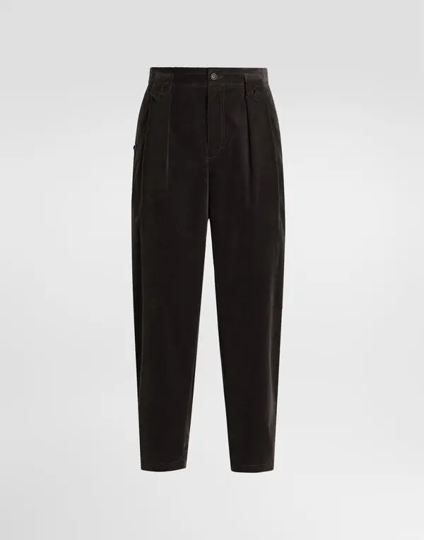 Dolce & Gabbana Velvet Pleated Trousers - Grey