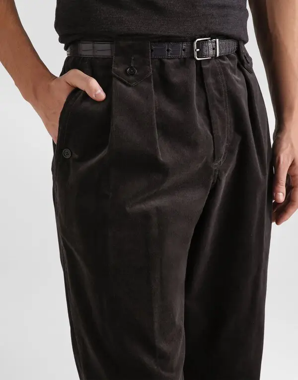 Dolce & Gabbana Velvet Pleated Trousers