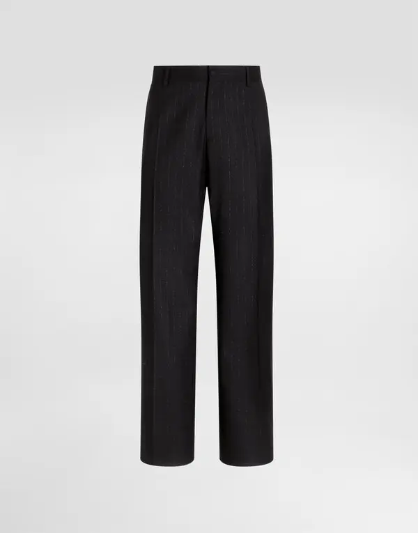 Dolce & Gabbana Pinstripe Wool Trousers - Multicolor